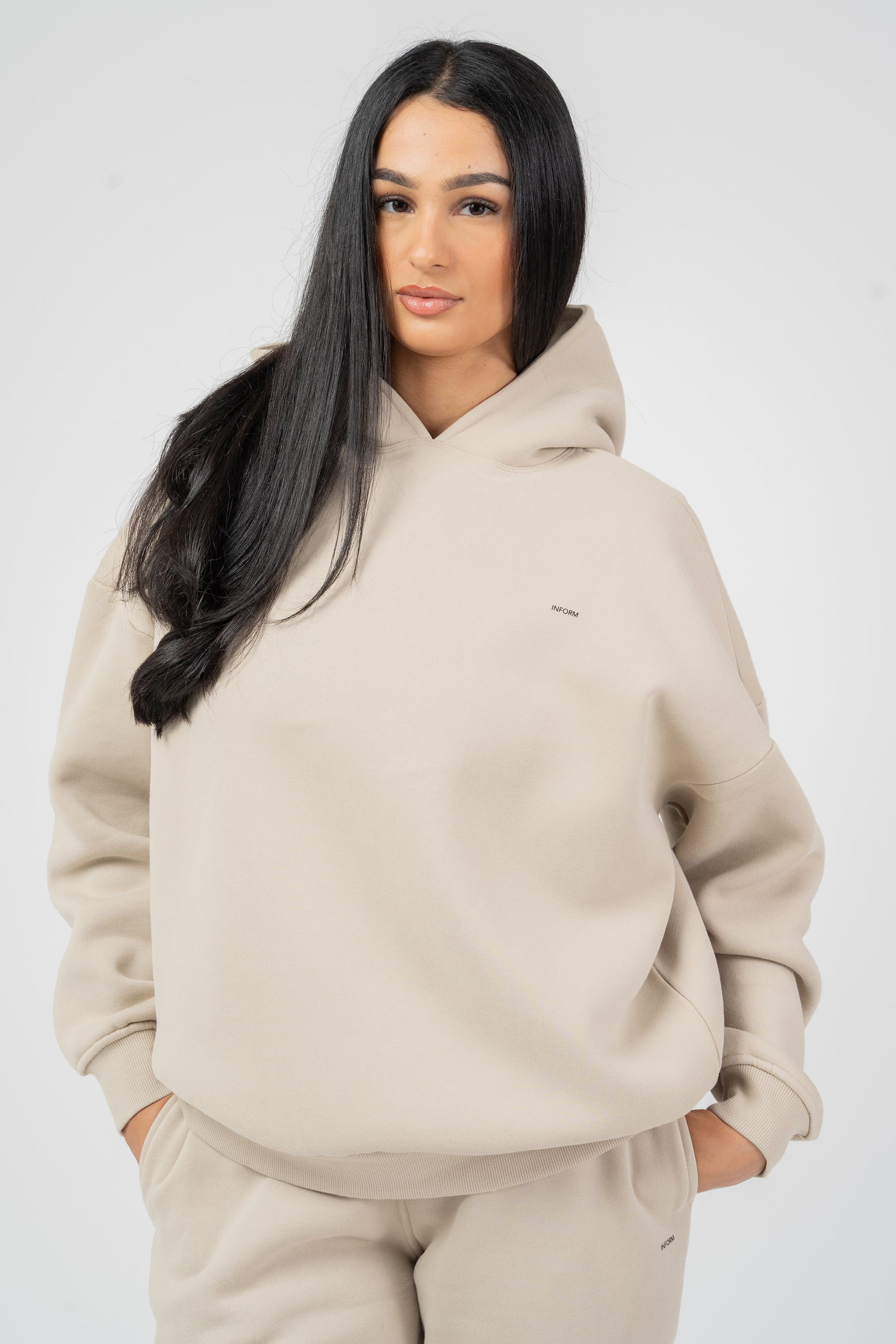 INFORM Recovery Rest Day Oversized Beige Hoodie